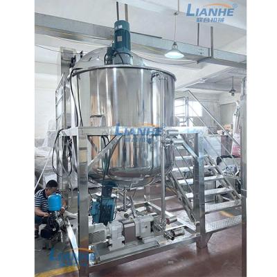 China Liquid Soap 3000L High Shear Emulsifier Mixer Machine Steam Heating for sale