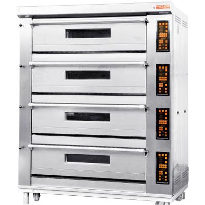 China Bakery Gas Deck Oven 3 Decks 12 Trays Stainless Steel Bake Pizza Convection Oven for sale