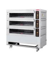 China Bakery Gas Deck Oven 3 Decks 12 Trays Stainless Steel Bake Pizza Convection Oven for sale