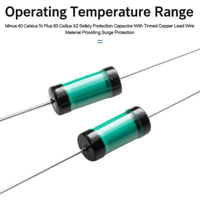 China Operating Temperature Range Minus 40 Celsius To Plus 85 Celsius X2 Safety Protection Capacitor With Tinned Copper Lead Wire Material Providing Surge Protection for sale