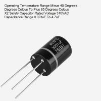 China Operating Temperature Range Minus 40 Degrees Celsius To Plus 85 Degrees Celsius X2 Safety Capacitor Rated Voltage 310VAC Capacitance Range 0.001uF To 4.7uF for sale