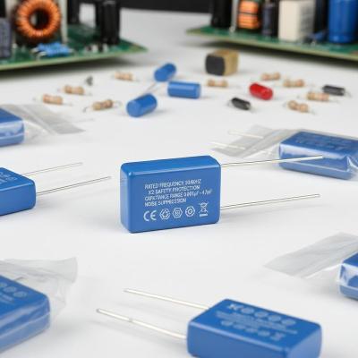 China Rated Frequency 50 60Hz X2 Safety Protection Capacitor Capacitance Range 0 001uF 4 7uF Electrical Component for Noise Suppression Applications for sale