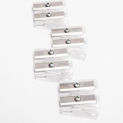 China 0.98 Inches Transparent Pencil Sharpener Double Hole for sale