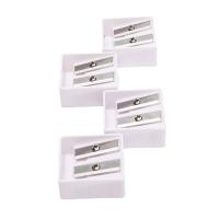 China White 65MN PS 15.3mm Manual Pencil Sharpener Double Hole for sale