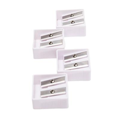 China White 65MN PS 15.3mm Manual Pencil Sharpener Double Hole for sale