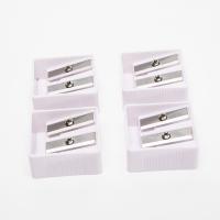 China White 65MN PS 15.3mm Manual Pencil Sharpener Double Hole for sale