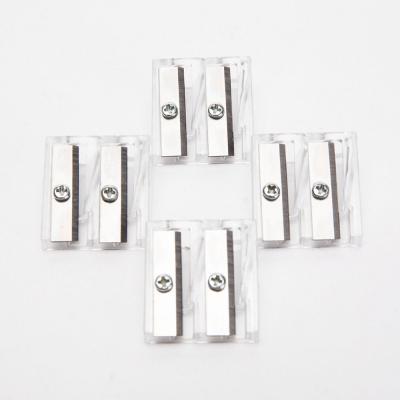 China Plastic 11.4mm 2 Hole Pencil Sharpener Transparent for sale