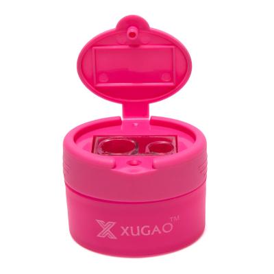 China Cute Novelty Children Double Hole Pencil Sharpener Pink Box for sale