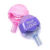 China Pink Logo Girl Lollipop Manual Pencil Sharpener Cute Pink for sale