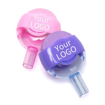 China Pink Logo Girl Lollipop Manual Pencil Sharpener Cute Pink for sale