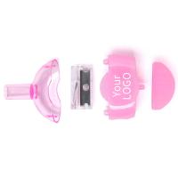 China Pink Logo Girl Lollipop Manual Pencil Sharpener Cute Pink for sale