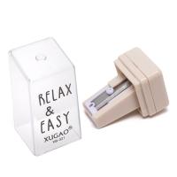 China Wording Office Rectangle Single Hole Kids Pencil Sharpener for sale