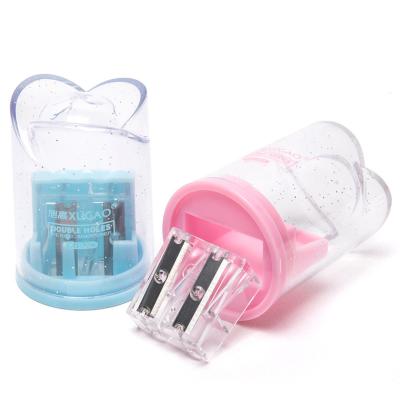 China Flower Floral Transparent Childrens Pencil Sharpener Pink for sale