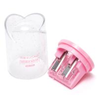 China Flower Floral Transparent Childrens Pencil Sharpener Pink for sale