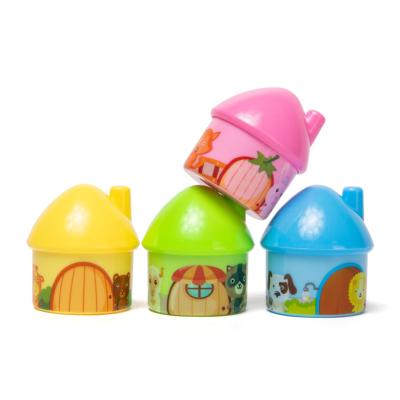 China House Hut Double Hole Cartoon Pencil Sharpener Child Safe for sale