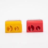 China Plastic School Kids Manual Double Hole Sharpener With Lid for sale