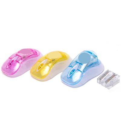 China Mouse Cute Shape Double Hole Kids Pencil Sharpener PS Plastic for sale