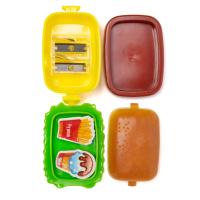 China Baby Safe Cute Hamburger Double Hole Manual Pencil Sharpener for sale
