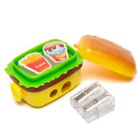 China Baby Safe Cute Hamburger Double Hole Manual Pencil Sharpener for sale