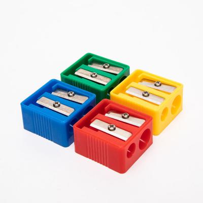China EN71 11.4mm Student Double Hole Sharpener Colorful for sale