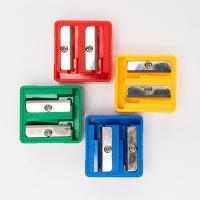 China EN71 11.4mm Student Double Hole Sharpener Colorful for sale