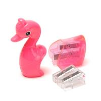 China Baby Kid Safe Swan Cartoon Pencil Sharpener Double Hole for sale