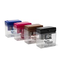 China Wording Office Rectangle Double Hole Pencil Sharpener With Lid for sale