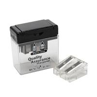 China Wording Office Rectangle Double Hole Pencil Sharpener With Lid for sale