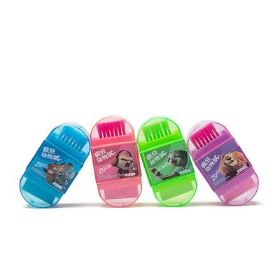 China SP 613 Manual Eraser Brush Kit Cartoon Pencil Sharpener Kid Safe for sale