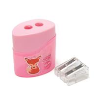 China Cartoon Clear Transparent Oval Pencil Sharpener Double Hole for sale