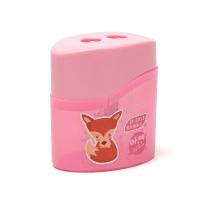 China Cartoon Clear Transparent Oval Pencil Sharpener Double Hole for sale