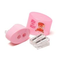 China Cartoon Clear Transparent Oval Pencil Sharpener Double Hole for sale