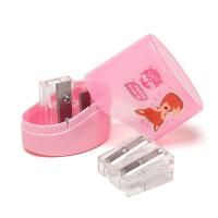 China Cartoon Clear Transparent Oval Pencil Sharpener Double Hole for sale