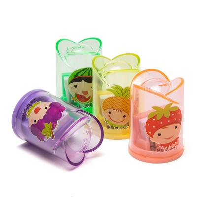 China Flower Transparent Hand Pencil Sharpener Silk Printing Logo for sale