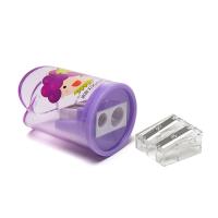 China Flower Transparent Hand Pencil Sharpener Silk Printing Logo for sale