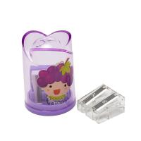 China Flower Transparent Hand Pencil Sharpener Silk Printing Logo for sale