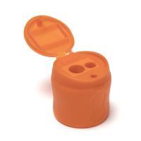 China Orange Barrel Shape Kawaii Pencil Sharpener Two Hole for sale