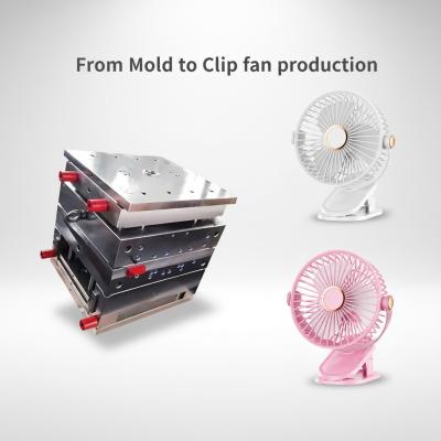 China Custom Plastic Mold to Clip Fan With LED Night Light USB Rechargeable Portable Desk Mini Fan for sale