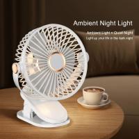 China Custom Plastic Mold to Clip Fan With LED Night Light USB Rechargeable Portable Desk Mini Fan for sale
