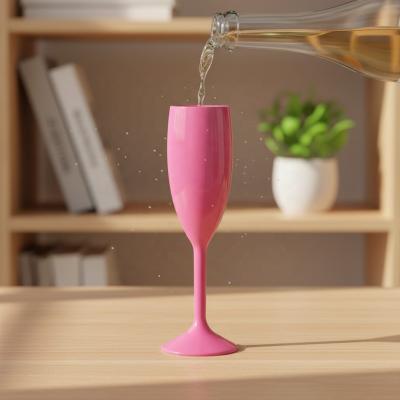China PC champagne Glass in Many Colors pp AS PS Champagne Flute in Transparent or Solid Colors logo Customized for sale