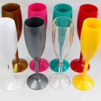 China PC champagne Glass in Many Colors pp AS PS Champagne Flute in Transparent or Solid Colors logo Customized for sale