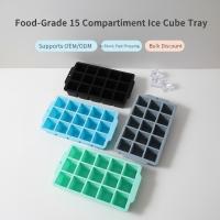 China Food Grade BPA Free Silicone Ice Cube Tray With Lid Reusable Easy Release Ice Mold Stackable Freezer Safe Ice Tray for sale