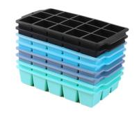 China Food Grade BPA Free Silicone Ice Cube Tray With Lid Reusable Easy Release Ice Mold Stackable Freezer Safe Ice Tray for sale