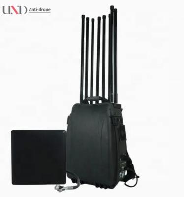China Portable Drone Jammer GPS 1.2G 1.5G WiFi Omnidirectional Antenna 2km Range Backpack Design for sale