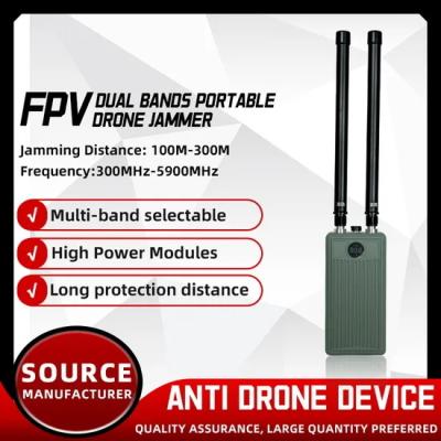 China 700-1000MHz Dual Band Handheld Drone Jammer 30W Output 32000mAh Battery for sale