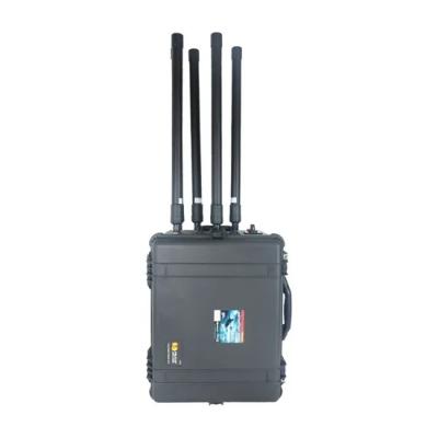 China 350W High Power Anti Drone Signal Jammer 6 Modules 500-2000m Range UAV Defense System for sale