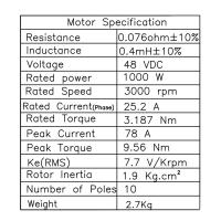 China 1000W 48VDC Servo Motor 3000RPM with 9.56Nm Peak Torque for Mobile Robot Steering Wheel for sale