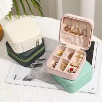 China ODM Small Portable Jewelry Box Stud Earrings Greaseproof PU Leather for sale