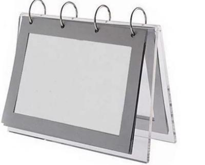 China Custom Clear Acrylic Calendar Display Stand Double Sided Picture Frame for sale