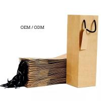 China Branded Cardboard Packing Boxes Liquor Whisky Wine Alcohol Bottle Gift Bag With Handles for sale